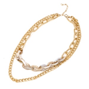 Double Layered Resin Chain Necklace Set Curd Chain Layered - Etsy