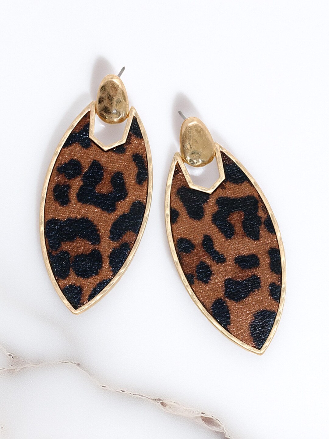 Leopard Print Leather Earrings, Leopard Snake Skin Pattern Earrings ...