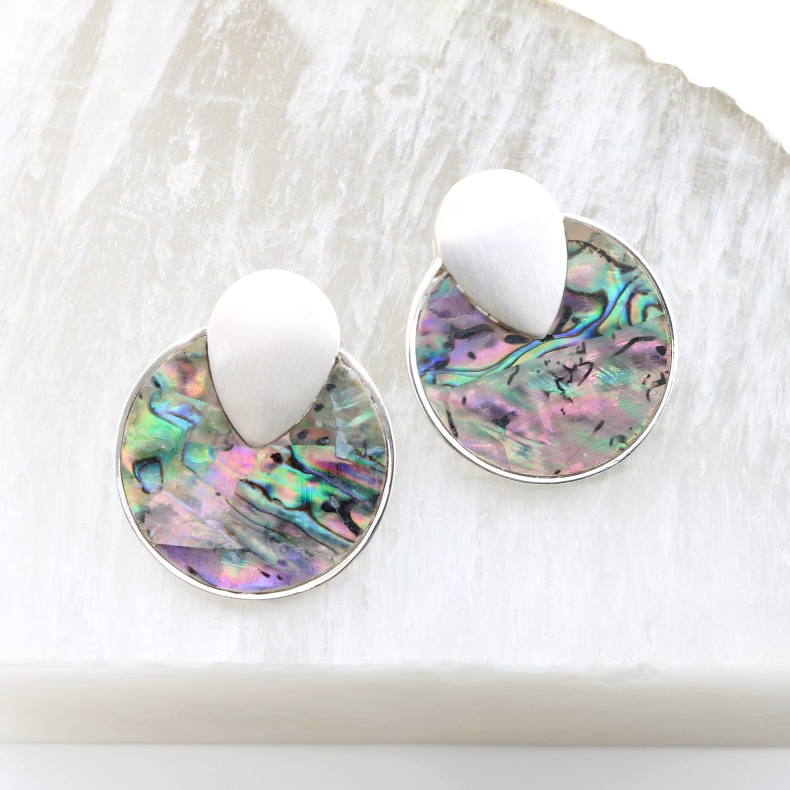 Abalone Shell Earring Stud Modern Earring Stud Gifts for | Etsy