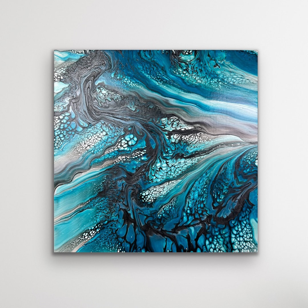 Ocean Current Flowing Water Abstract Swipe and Spin Fluid Art Acrylic ...