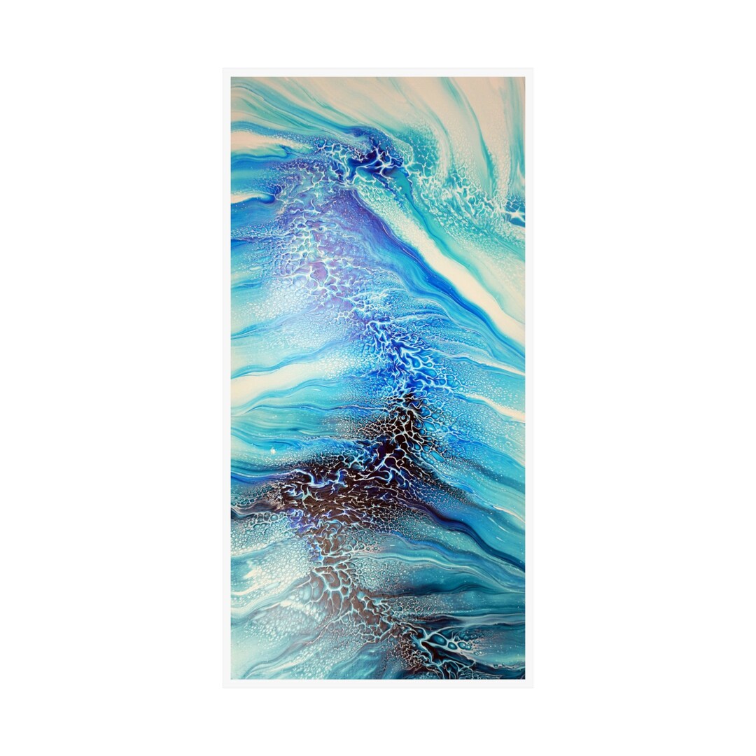 Beautiful Ocean Water Blue Gradient Abstract Fluid Art Acrylic Pour ...
