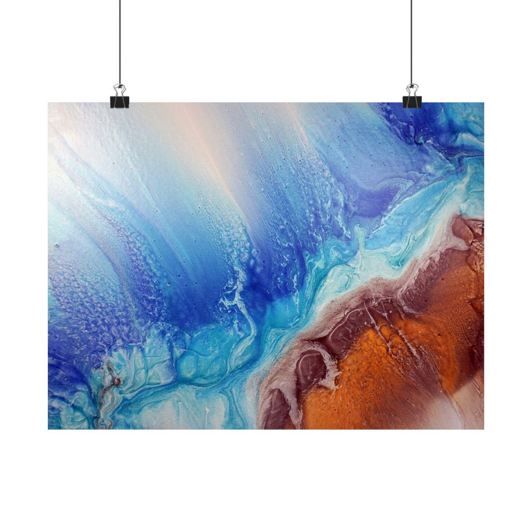 Beautiful Oceans Waves on the Beach Abstract Fluid Art Acrylic Pour ...