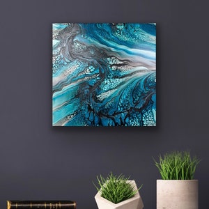 Ocean Current Flowing Water Abstract Swipe and Spin Fluid Art Acrylic ...