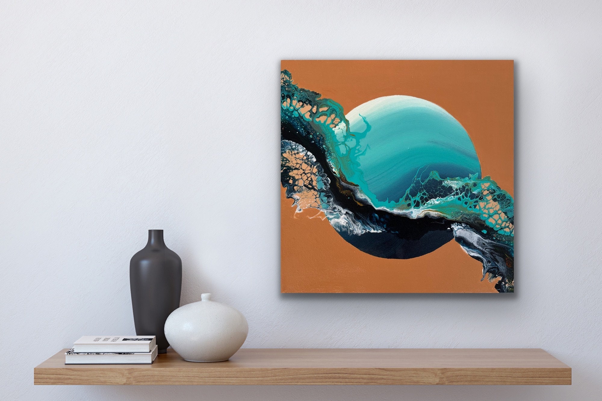 Beautiful Wave Gradient Background Dutch Pour Abstract Modern - Etsy