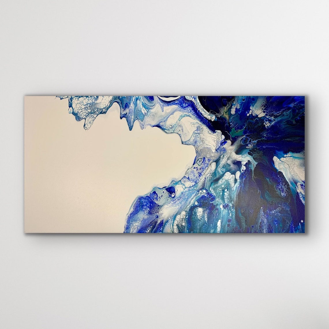 Stunning Shades of Blue and Silver With a White Background Abstract ...