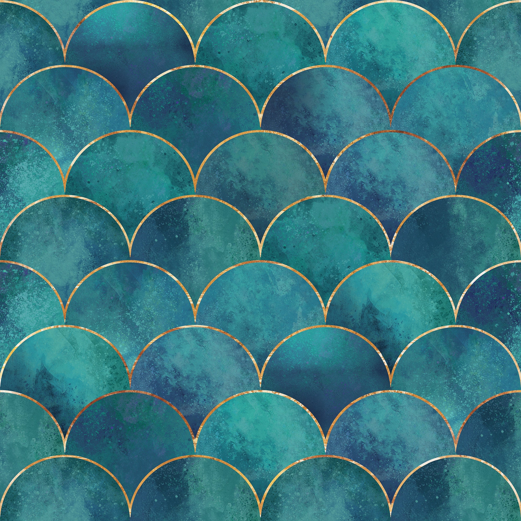 Wallpaper Turquoise Fish 255 Wallpaper Classic Wallpaper - Etsy