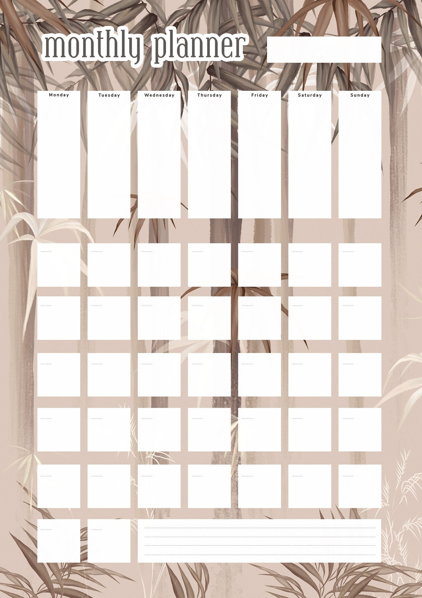 Bamboo Magnetic Planner, Monthly Planner, Week Planner, Fridge Calendar ...