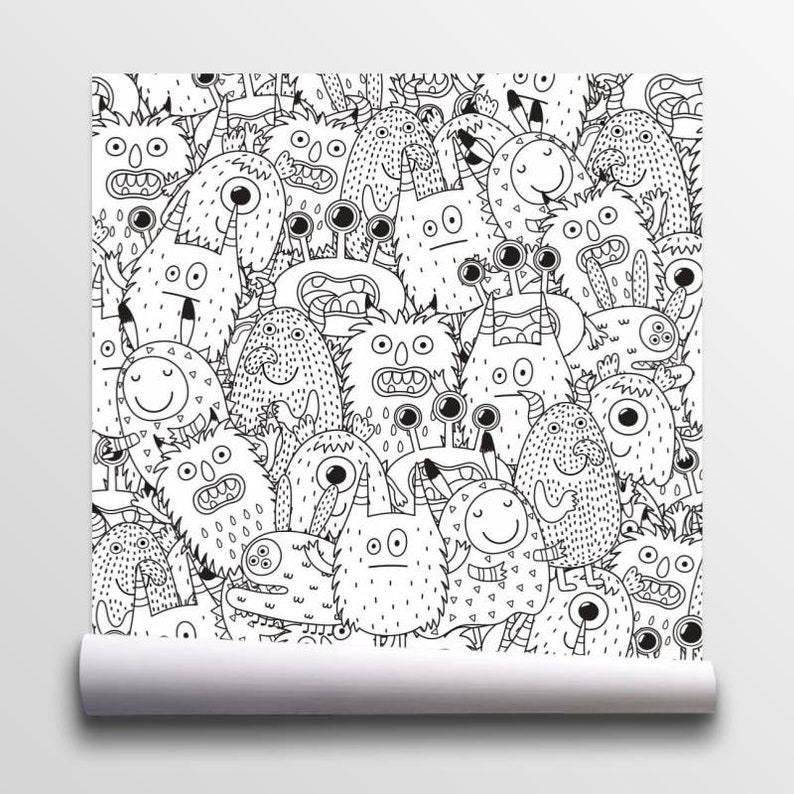 Monster Kids Wallpaper Classic Wallpaper Removable - Etsy