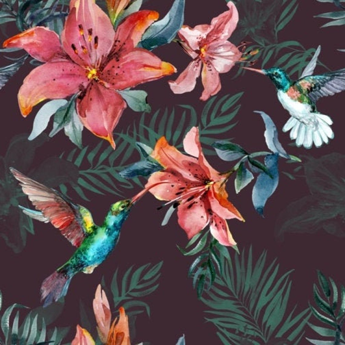 Wallpaper Hummingbirds 167 Wallpaper Classic Wallpaper - Etsy