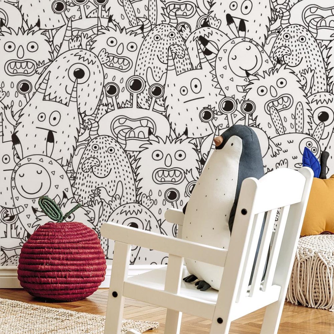Monster Kids Wallpaper Classic Wallpaper, Removable Wallpaper, Peel and ...