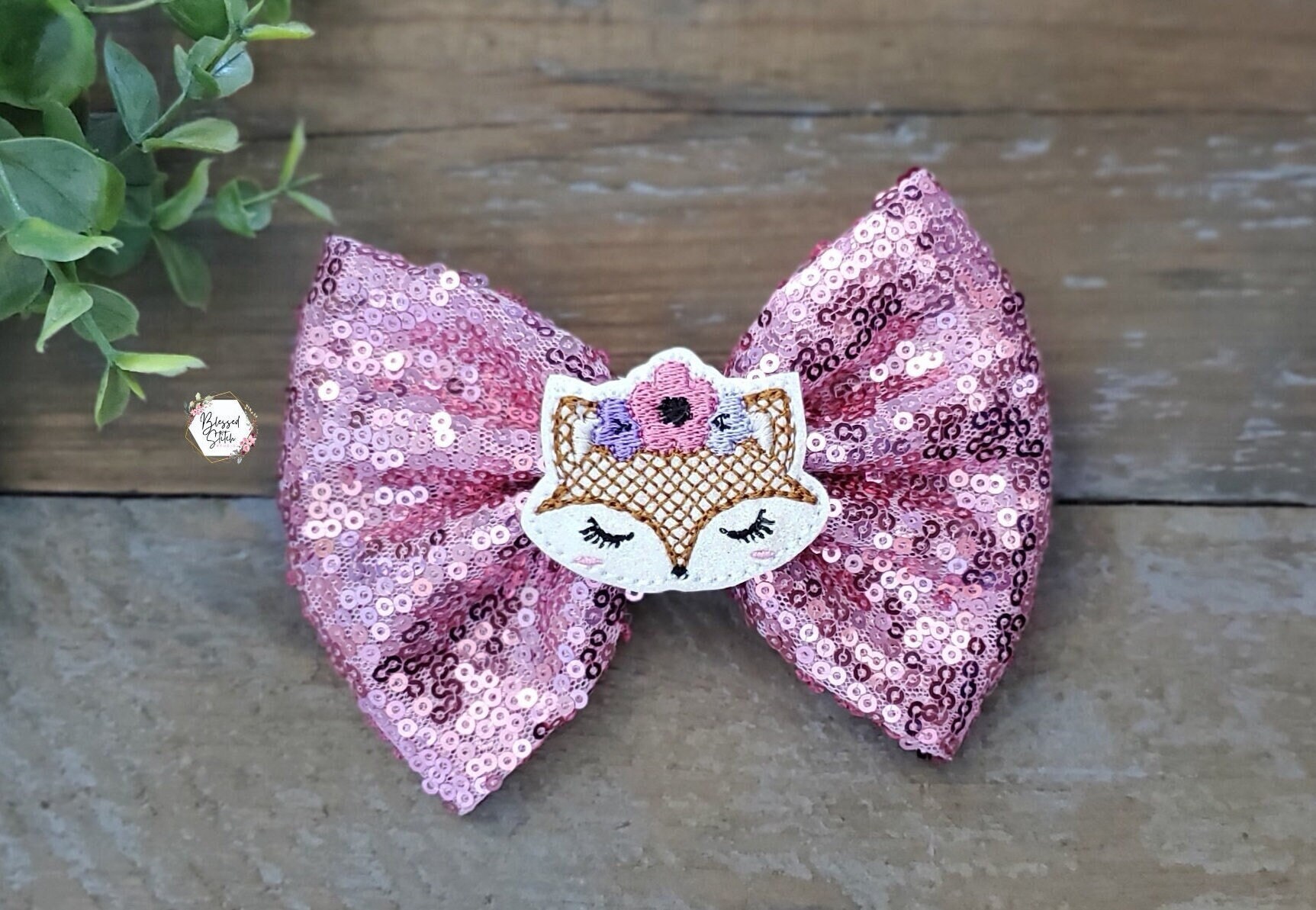 Pink Fox Racing Logo Bow