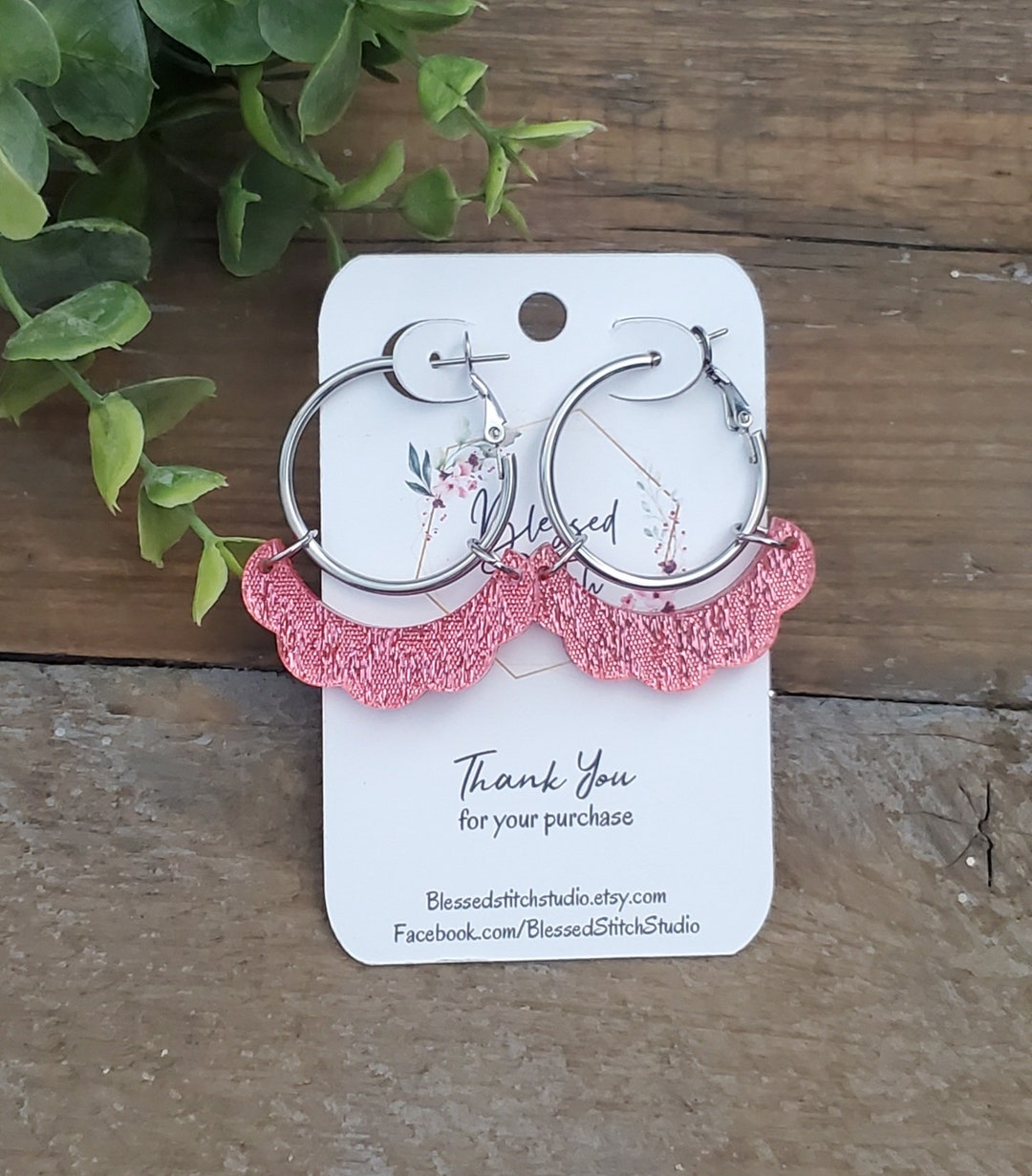 Pink Hoop Earrings, Glitter Pink Interchangable Earring, Summer Pink ...
