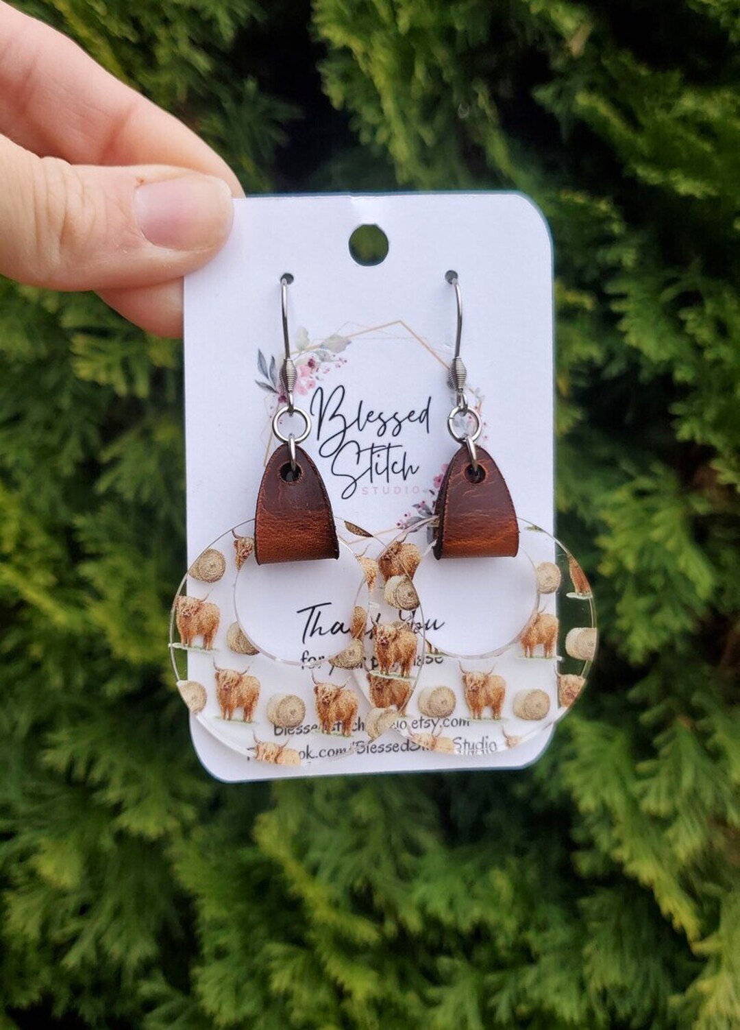 Cow Hoop Earring, Highland Cow Earrings, Western Jewelry, Country Farm ...