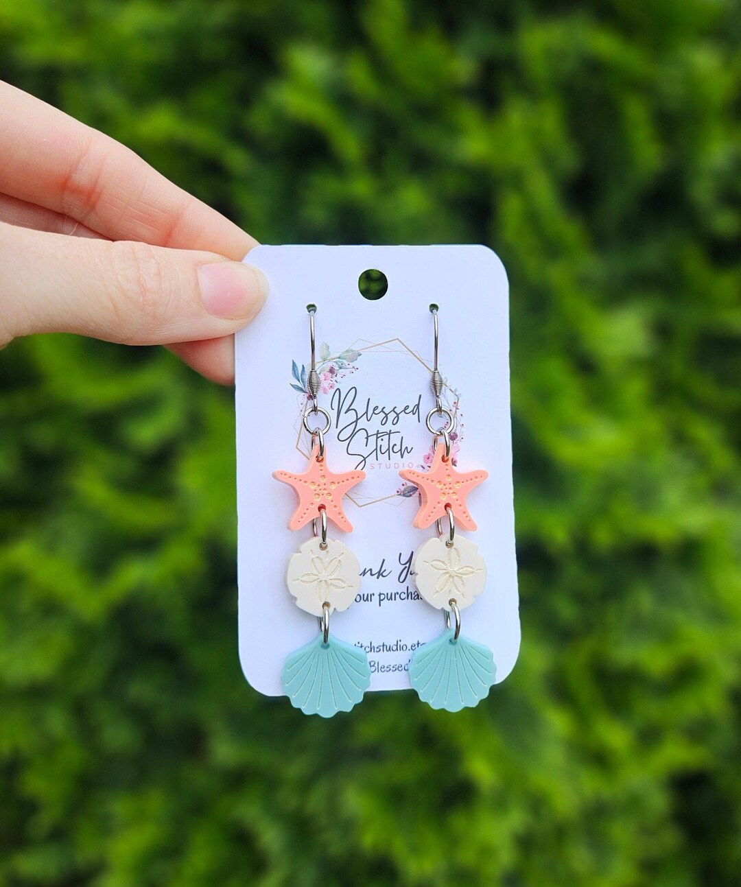 Beach Trio, Sea Shell Earring, Tropical Dangle, Summer Beach Earring ...