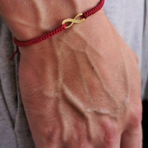 Infinity Men's Bracelet. Red Bracelet Men's Macrame. Guy Gift ...