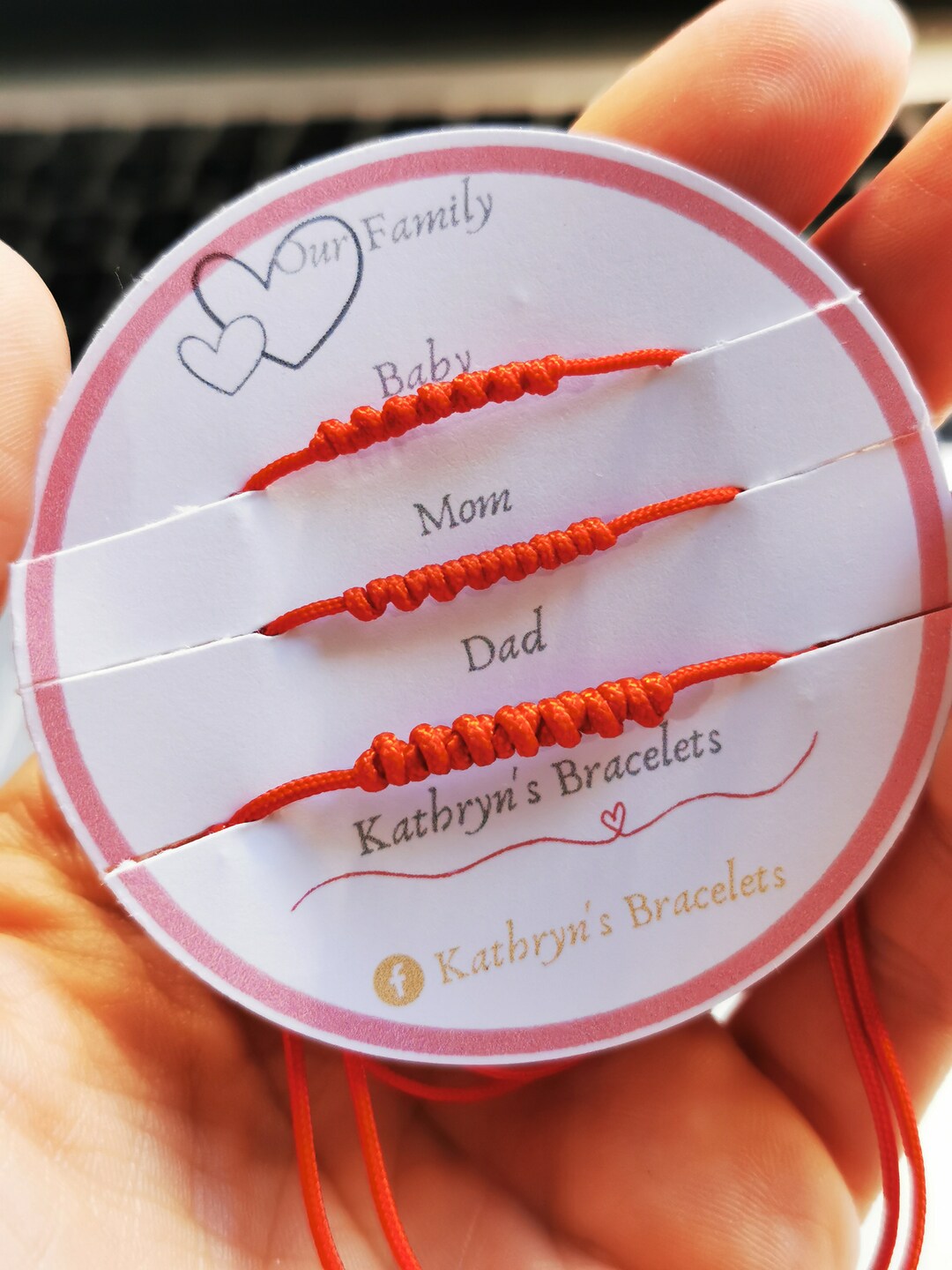 Seven Knots Family Red Bracelets Set. Matching Familiy Red String ...