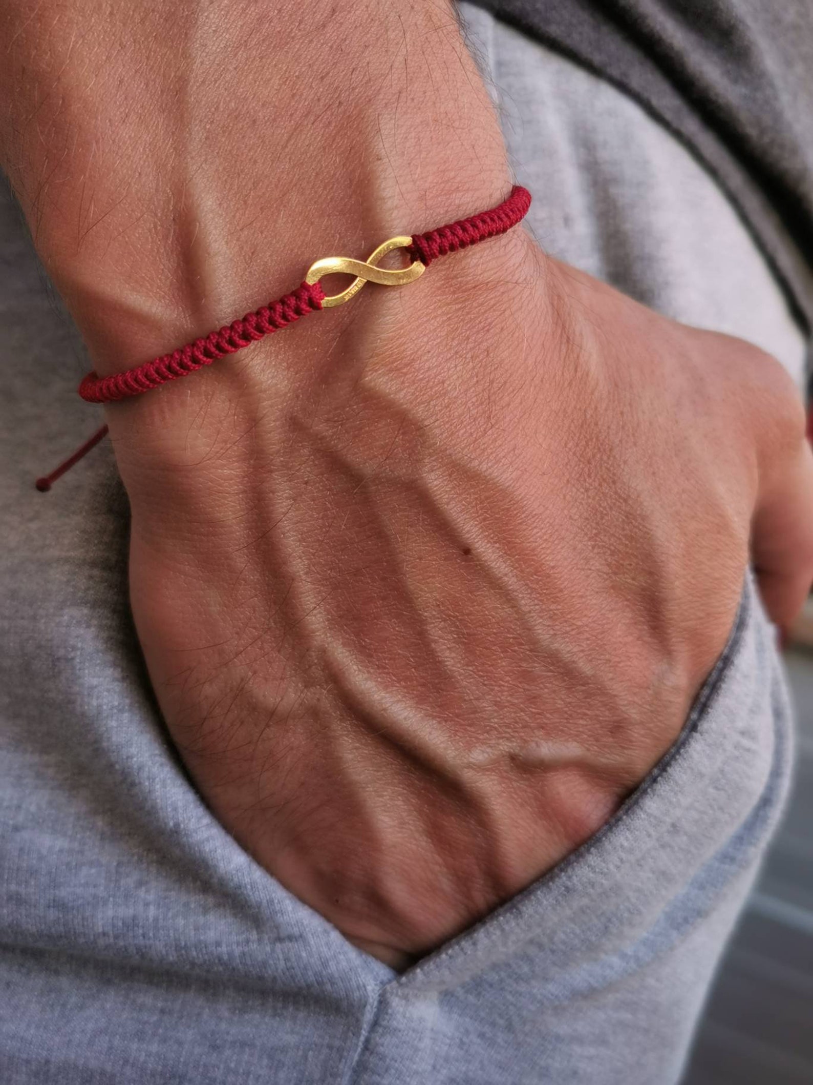 Infinity Men's Bracelet. Red Bracelet Men's Macrame. Guy Gift ...