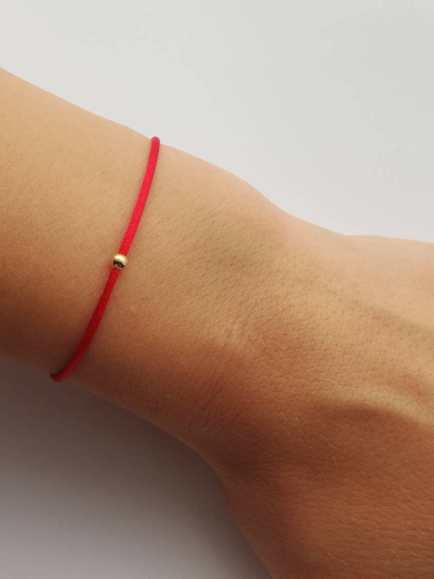 Red bracelet women.Kabbalah satin red thread for girl. 9k | Etsy