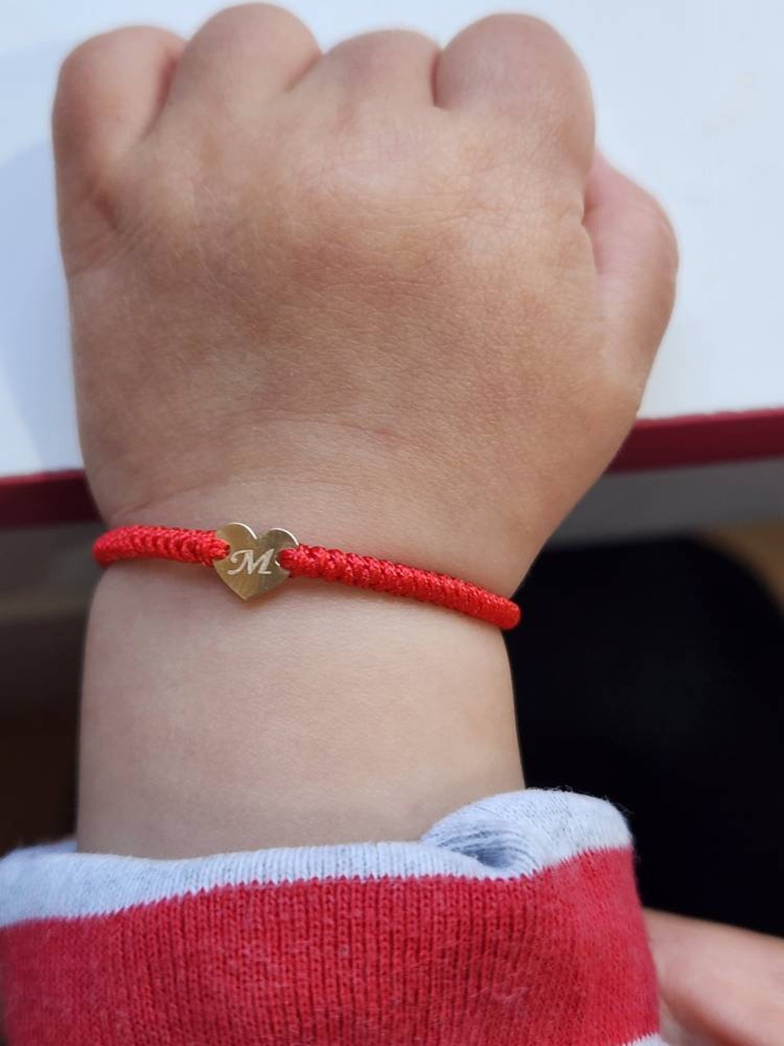 Custom Baby Gift. Personalised Newborn Gold Bracelet. Red Thread Baby ...