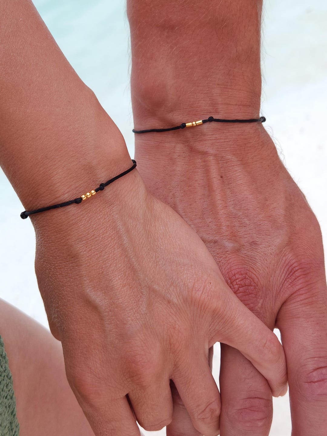 Custom Couple Gift, Morse Code Couples Bracelets, 24k Gold Personalised ...