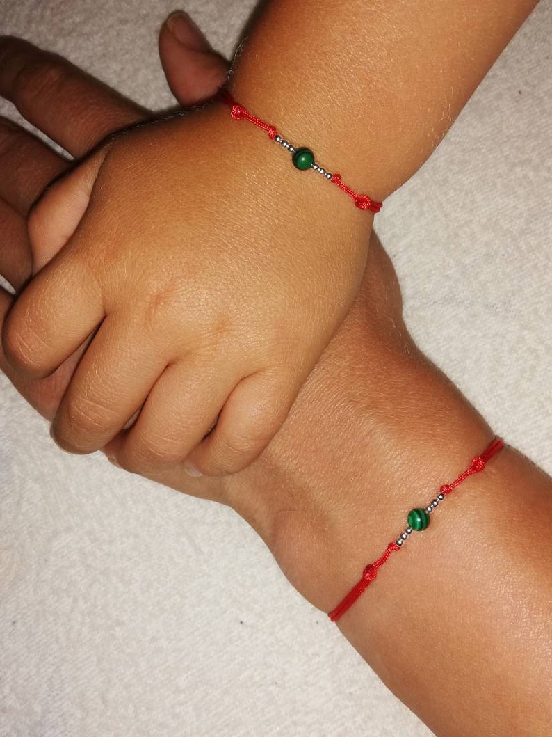 Kabbalah Mom and Baby Protection Bracelets. Green Malachite - Etsy