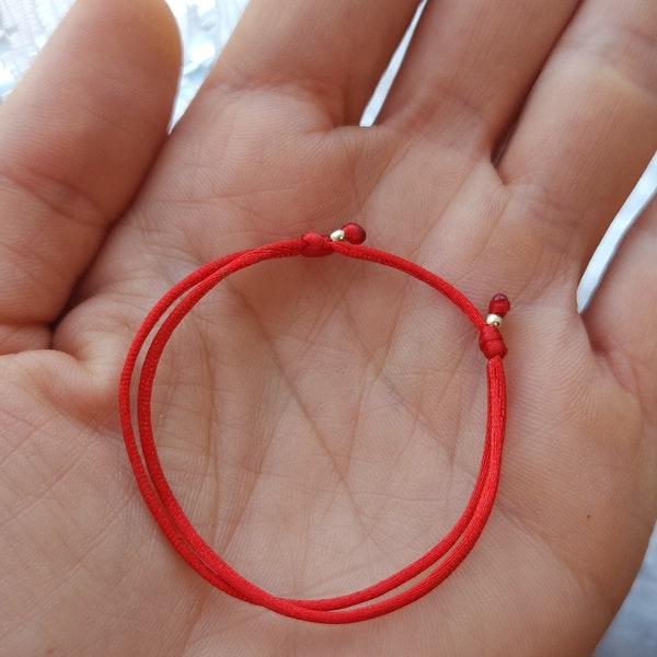 14k Gold Baby Red Thread Bracelet - Etsy