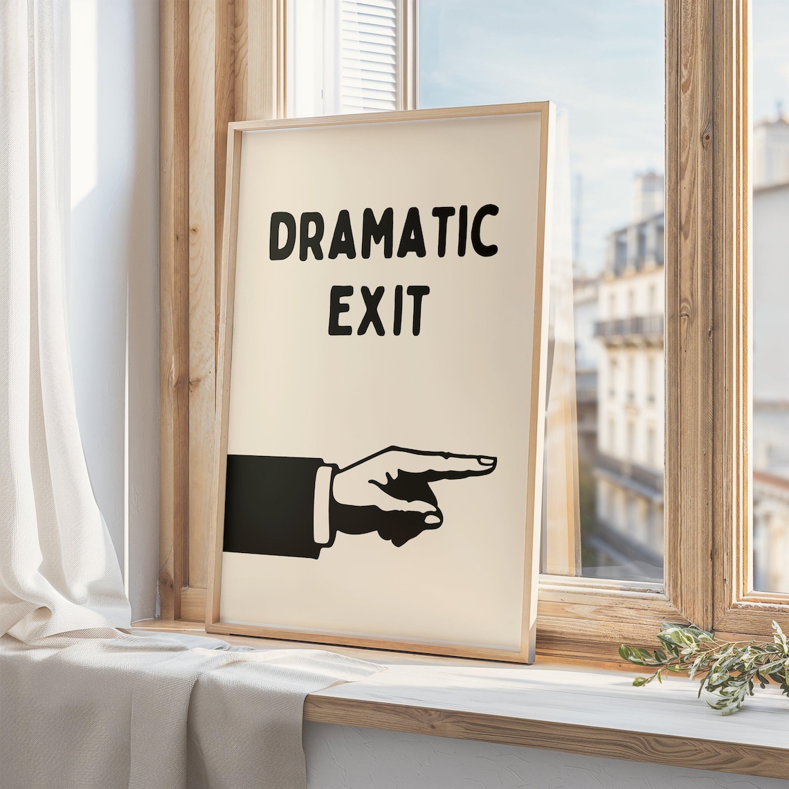 Dramatic Exit Print | Funny Hallway Print | Entryway and Porch Welcome ...