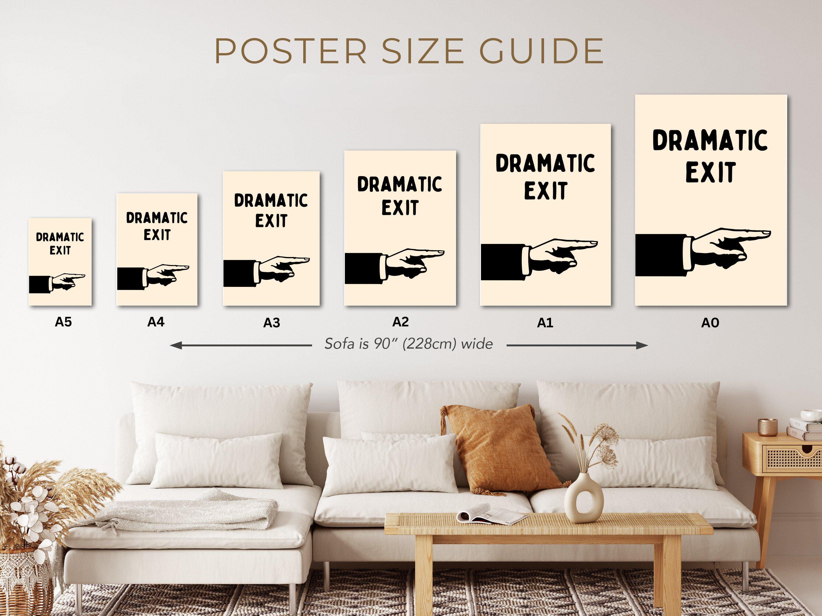 Dramatic Exit Print | Funny Hallway Print | Entryway and Porch Welcome ...