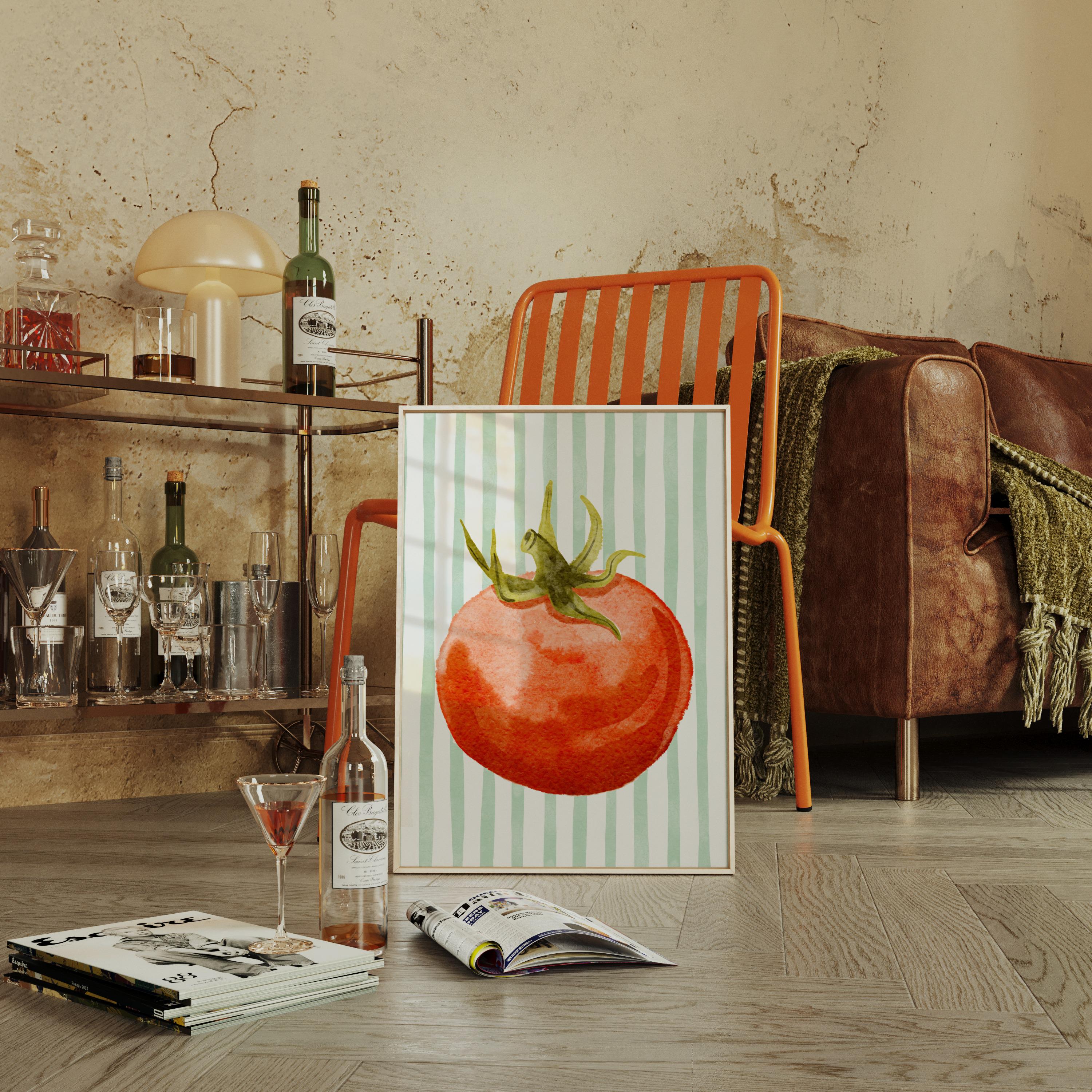 Tomato Print | Tomato Poster | Cute Tomato Wall Art | Foodie Poster ...