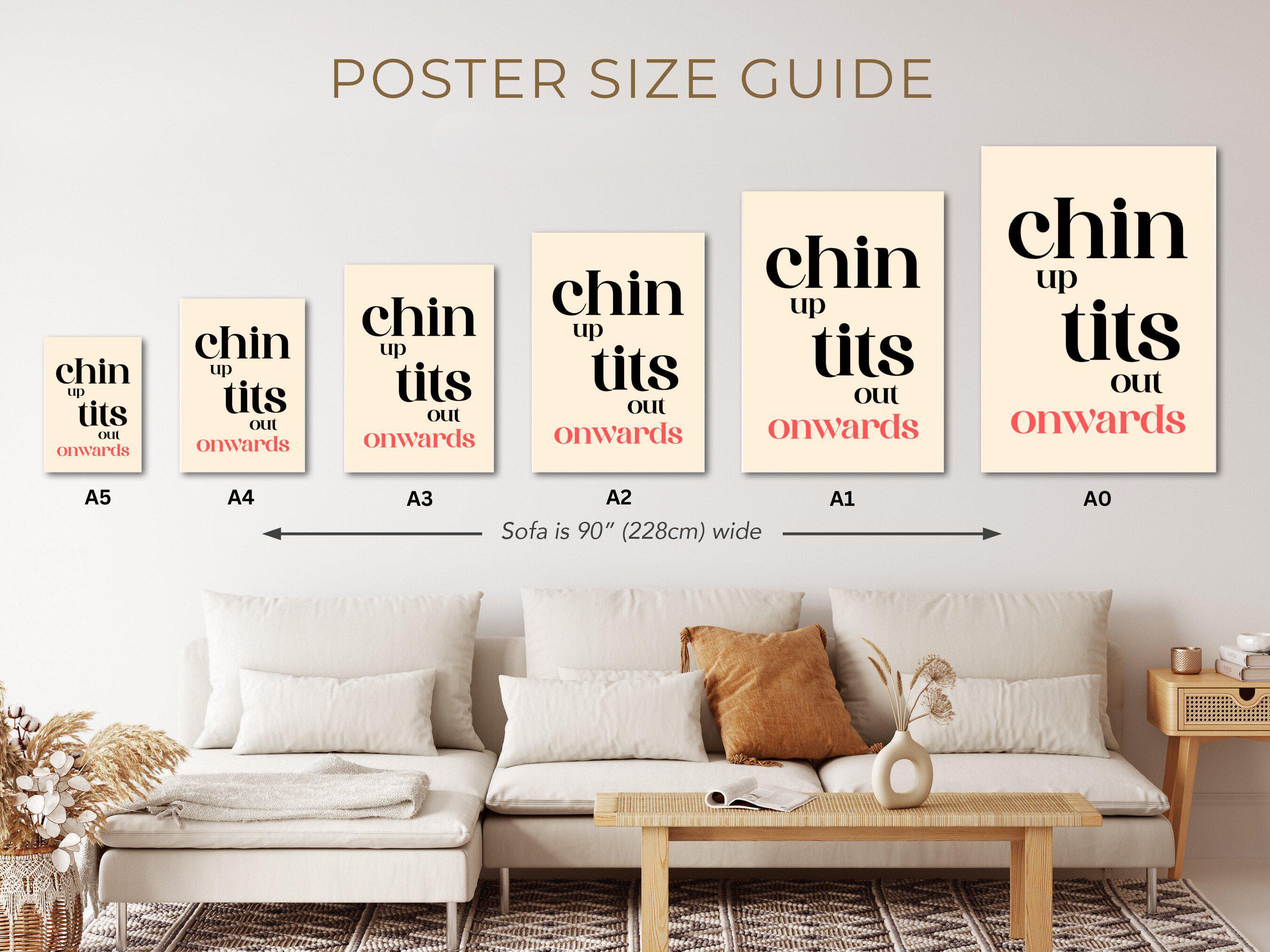 Chin up Tits Out Onward Poster | Bold Feminine Empowerment Print ...