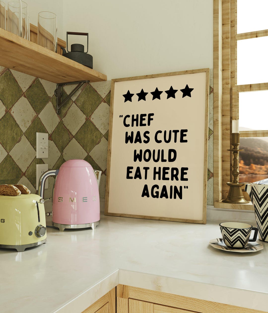 Five Stars Chef Was Cute Would Eat Here Again Wall Art | Funny ...