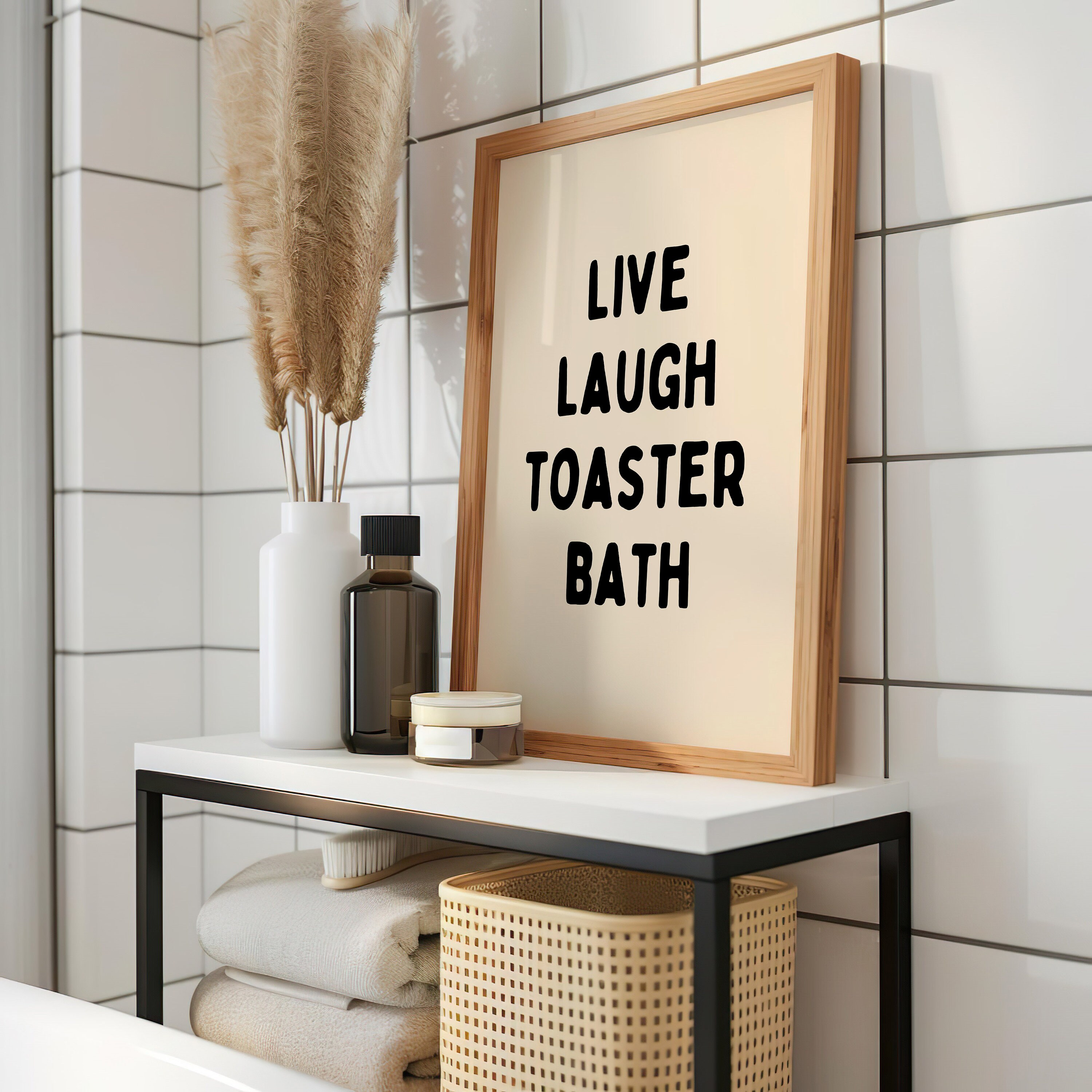 Live Laugh Toaster Bath | Dark Humor Wall Art Print | Edgy Home Decor ...
