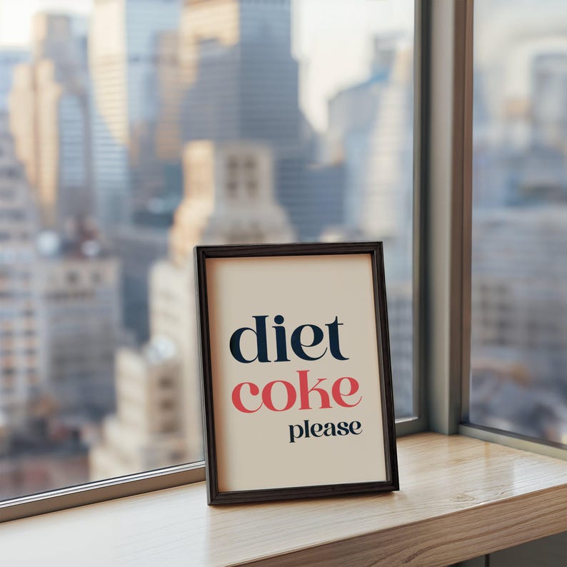 Diet Coke Please Poster | Diet Coke Club Print | Funny Typography Wall ...