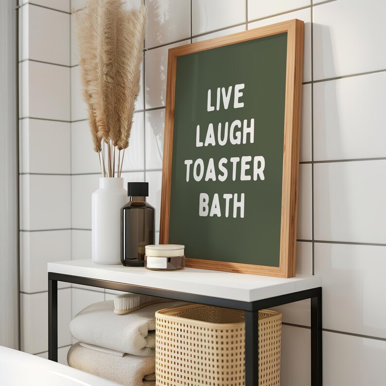Live Laugh Toaster Bath | Dark Humor Wall Art Print | Edgy Home Decor ...