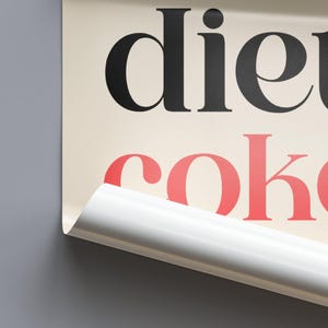 Diet Coke Please Poster | Diet Coke Club Print | Funny Typography Wall ...