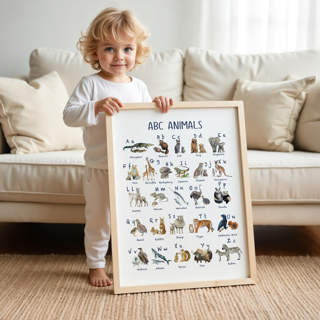 ABC Animal Poster | Watercolor Animal Alphabet Print | Educational ...