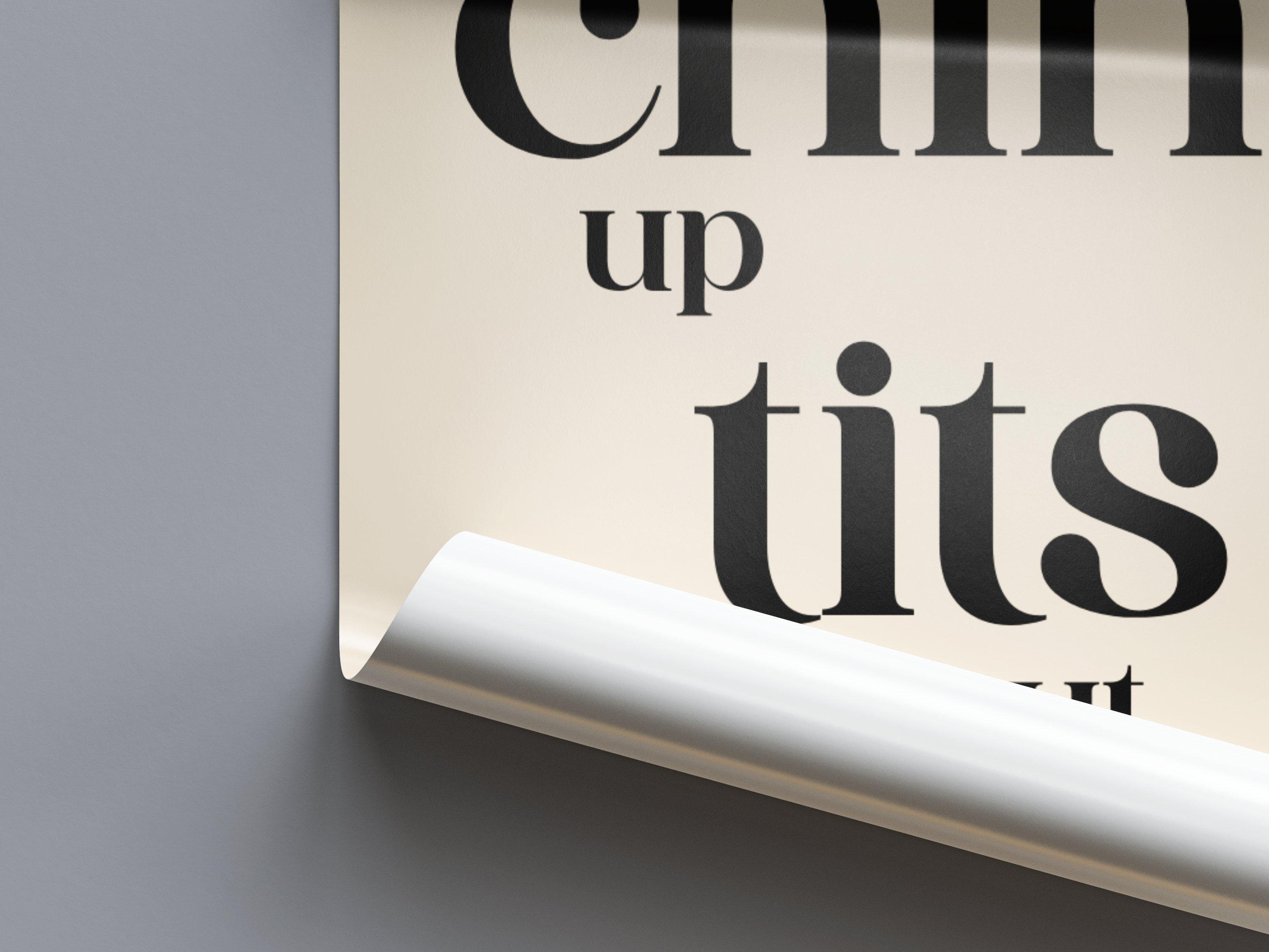 Chin up Tits Out Onward Poster | Bold Feminine Empowerment Print ...