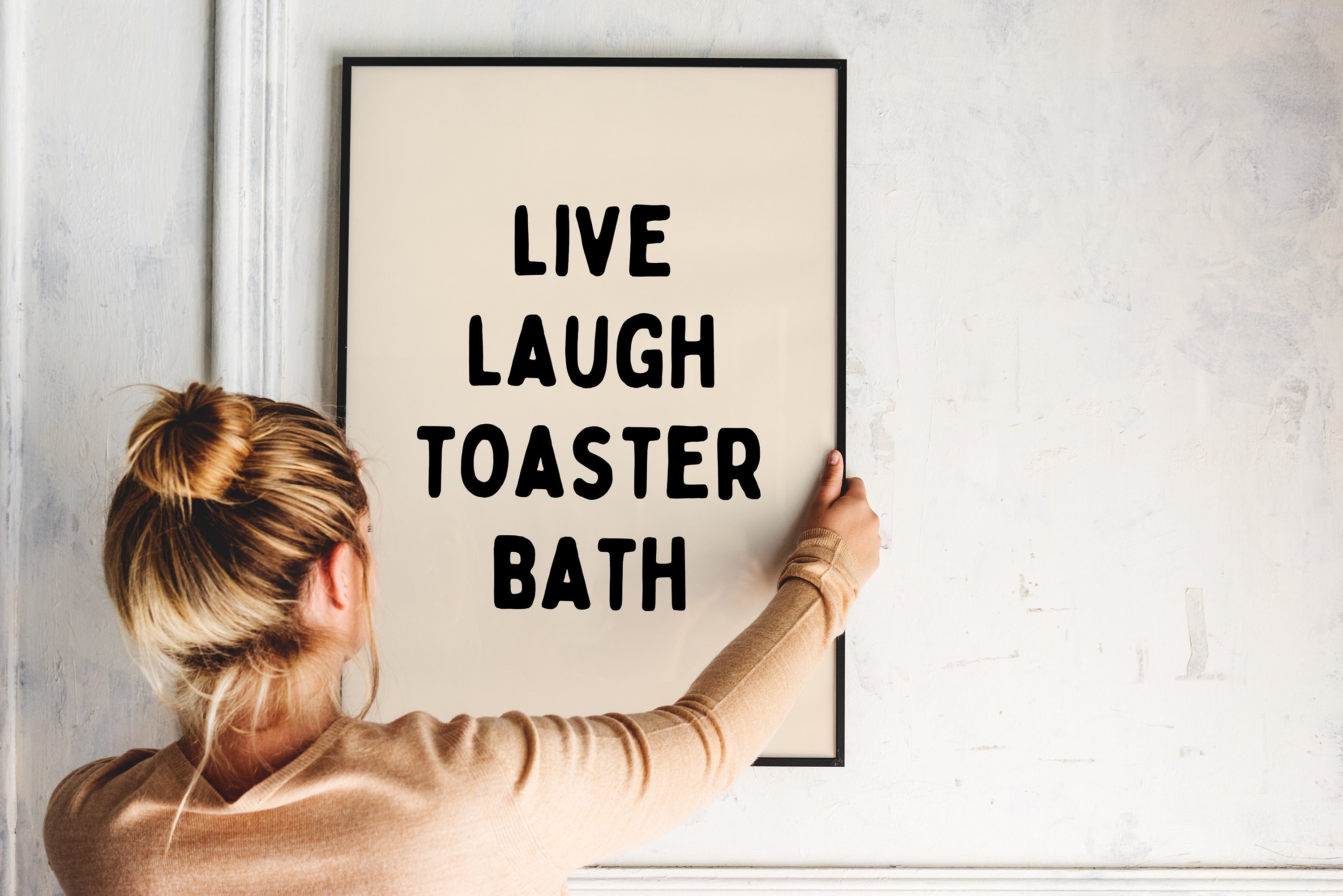 Live Laugh Toaster Bath | Dark Humor Wall Art Print | Edgy Home Decor ...