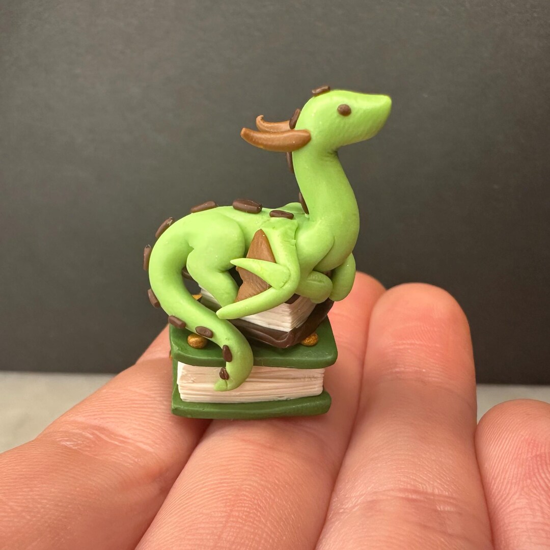 Green Mini Book Stack Dragon - Etsy