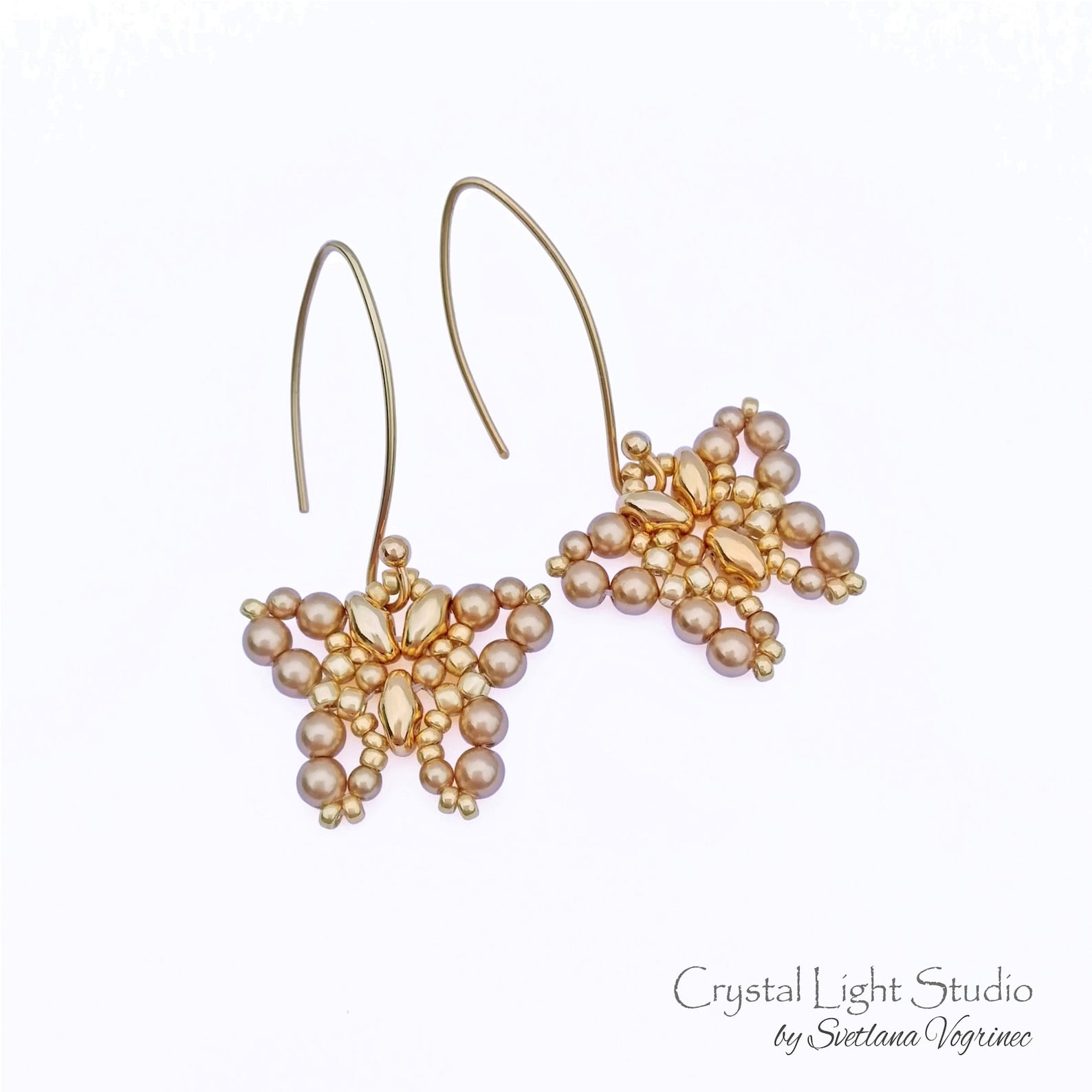 Butterfly Seed Bead Earrings Beading Pattern Pearl Beaded - Etsy