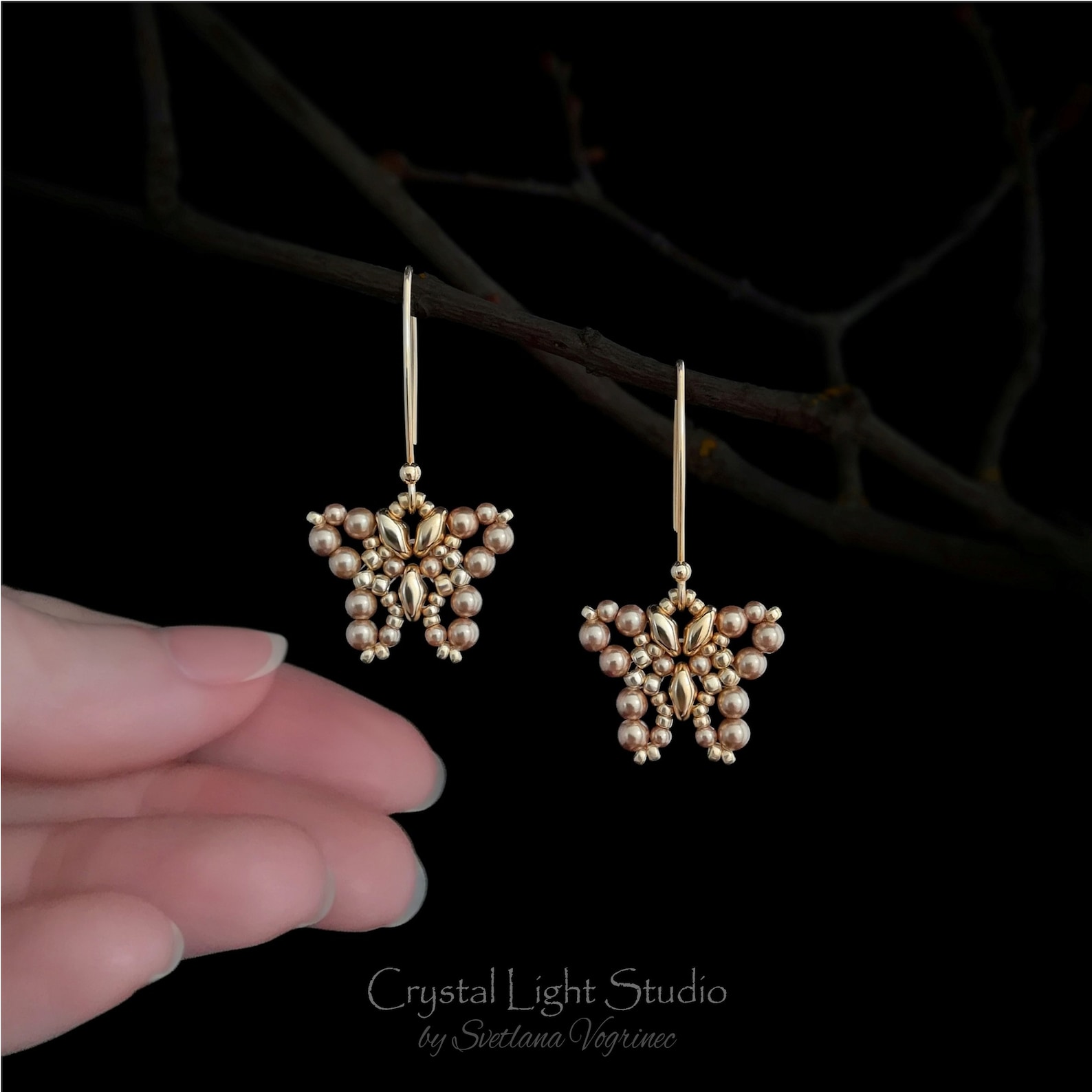 Butterfly Seed Bead Earrings Beading Pattern, Pearl Beaded Earrings ...