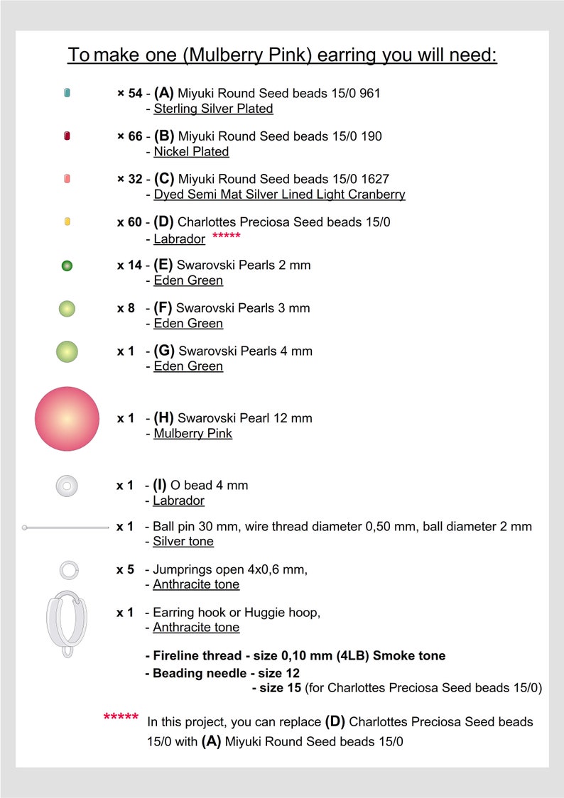 Seed Bead Beading Pattern Pdf Instant Download, Austrian Pearl Beaded ...