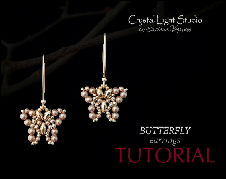Butterfly Seed Bead Earrings Beading Pattern, Pearl Beaded Earrings ...