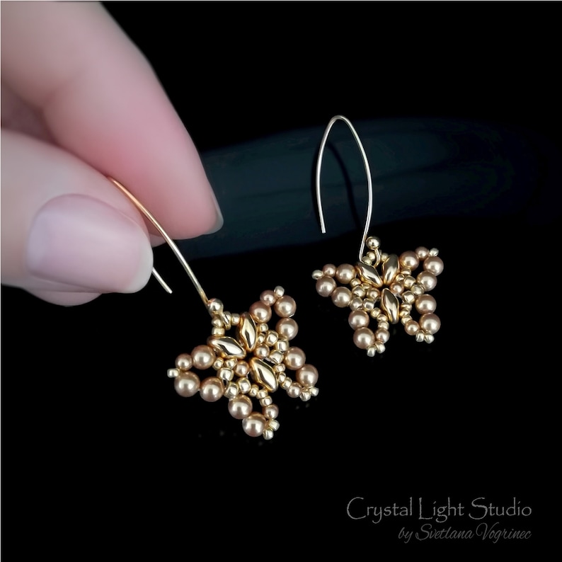 Butterfly Seed Bead Earrings Beading Pattern, Pearl Beaded Earrings ...