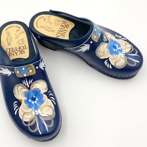 Navy Dala Hand Painted Clogs - Etsy