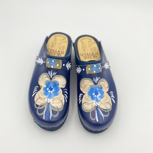 Navy Dala Hand Painted Clogs - Etsy