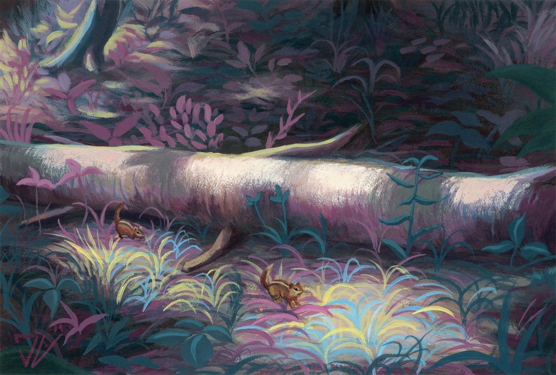 Forest Frolic | Tree Art, Environment Art, Traditional Print, Large ...