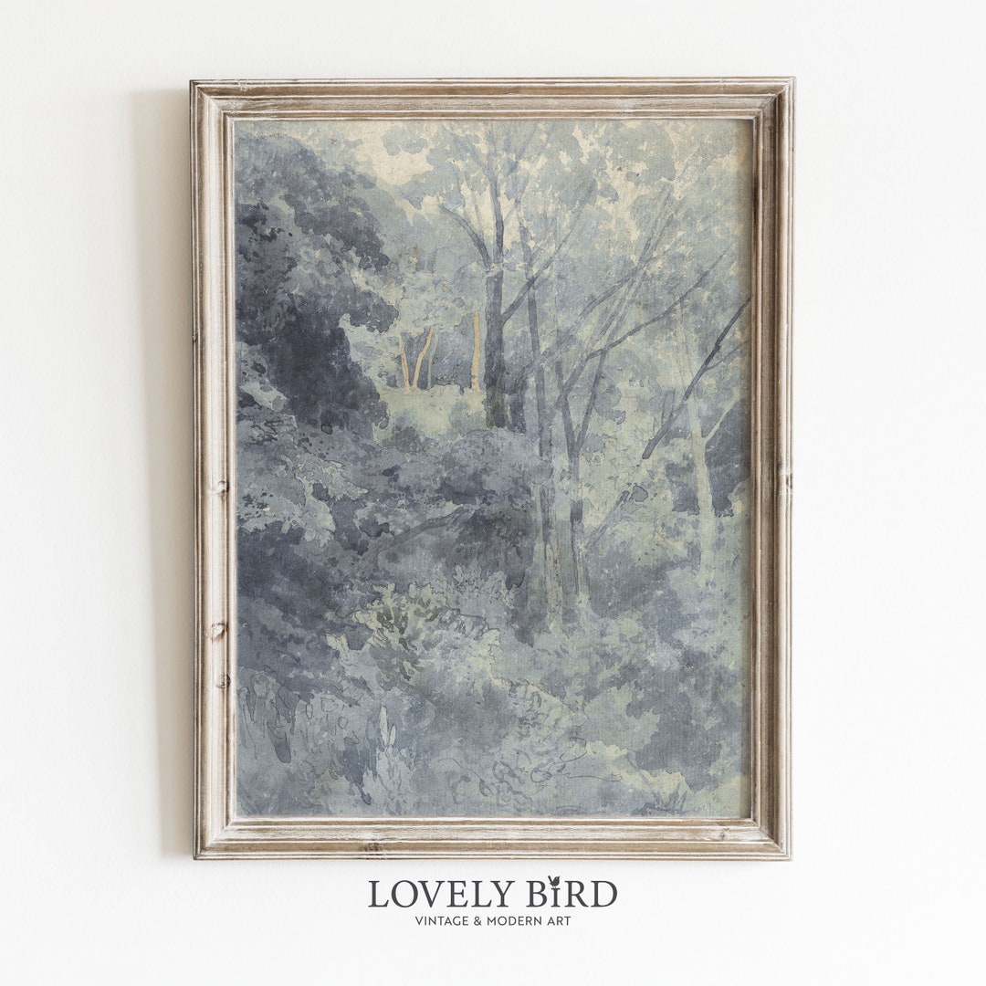 Forest Landscape Painting DIGITAL Download, Tree Art for Wall PRINTABLE ...
