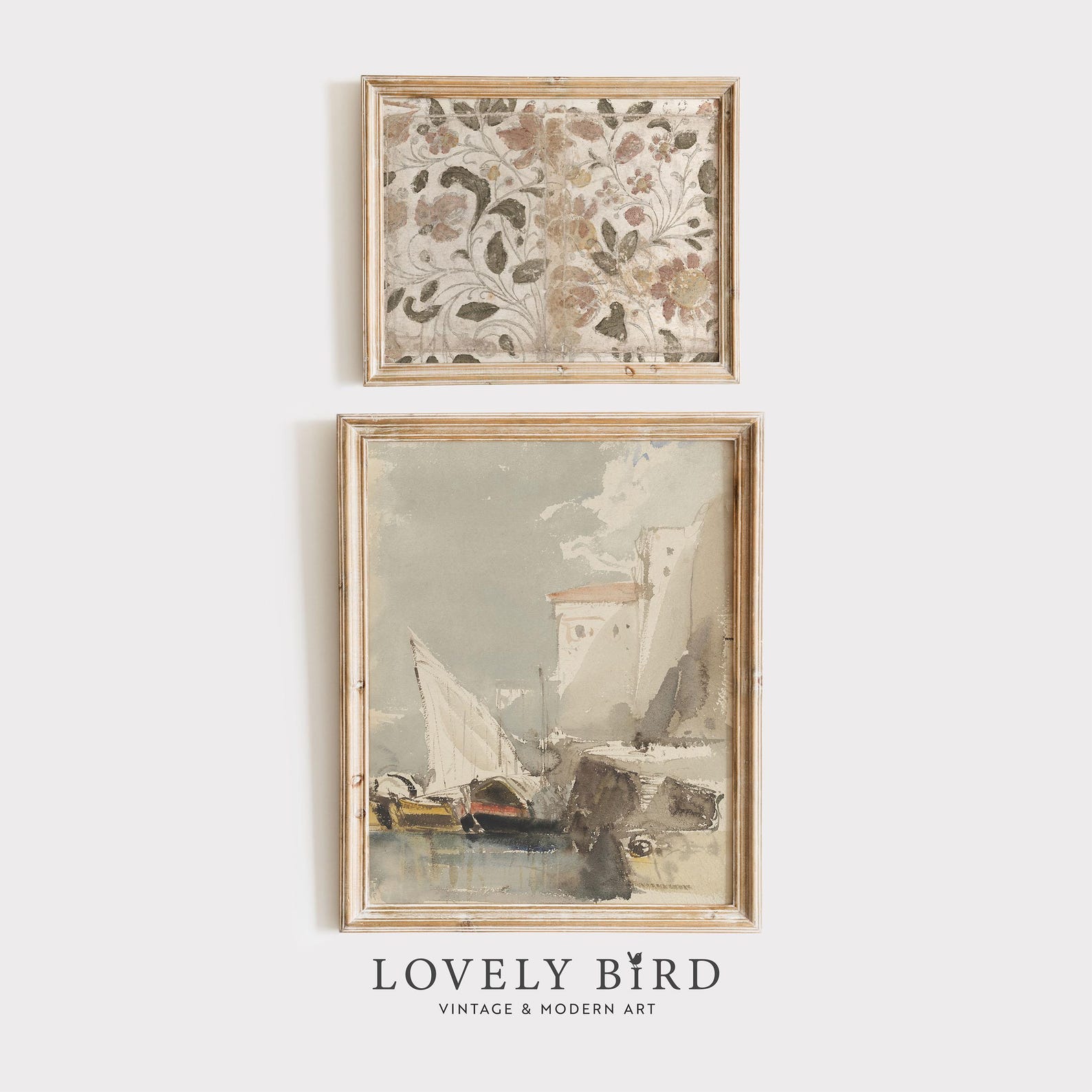 Beige Coastal Gallery Wall Art Set: Vintage Farmhouse Prints (digital ...