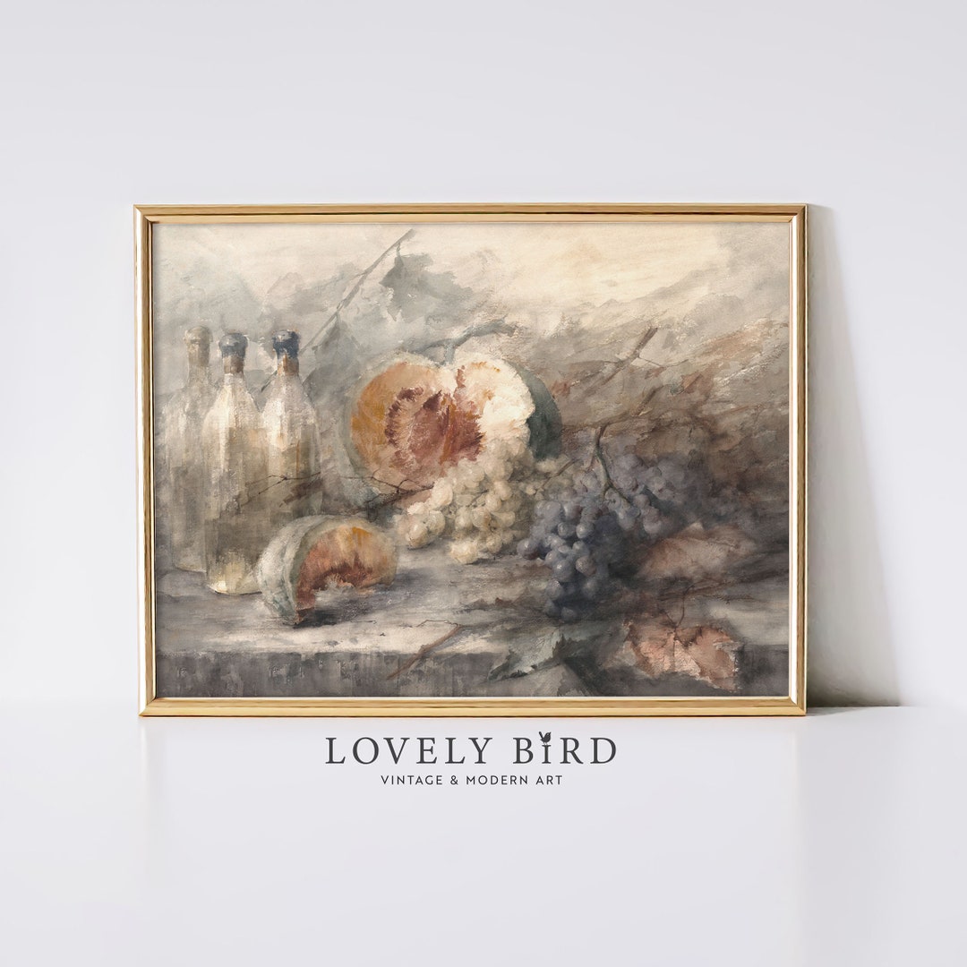 Rustic Still Life Painting PRINTABLE, Fruits Scenery Wall Art Print ...